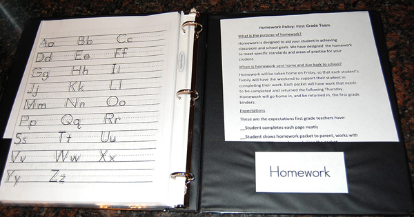 Teaching little firsties!: Homework Binders