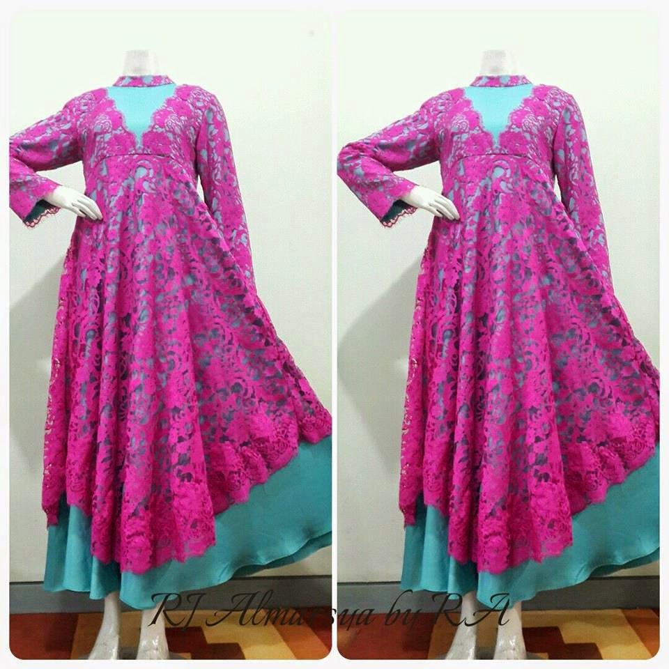 Gamis muslimah Almarsya: Gamis Pesta Brokat Elegant