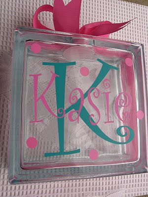 Santa's Gift Shoppe Year~Round: Monogrammed Initial/Name Glass Block Bank