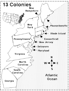 História Pública: As Treze Colônias - Mapas