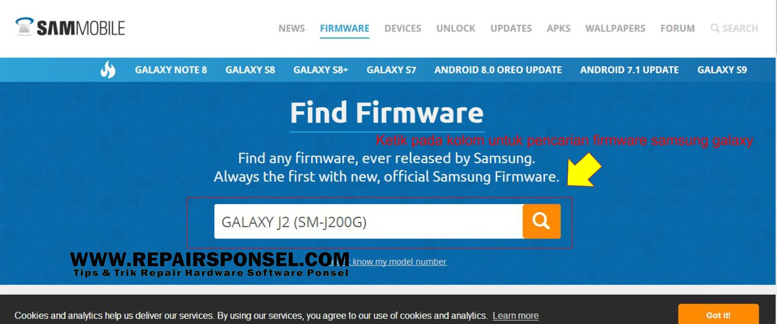 Cara Download Firmware Samsung dari SAMMOBILE - Repairs Ponsel