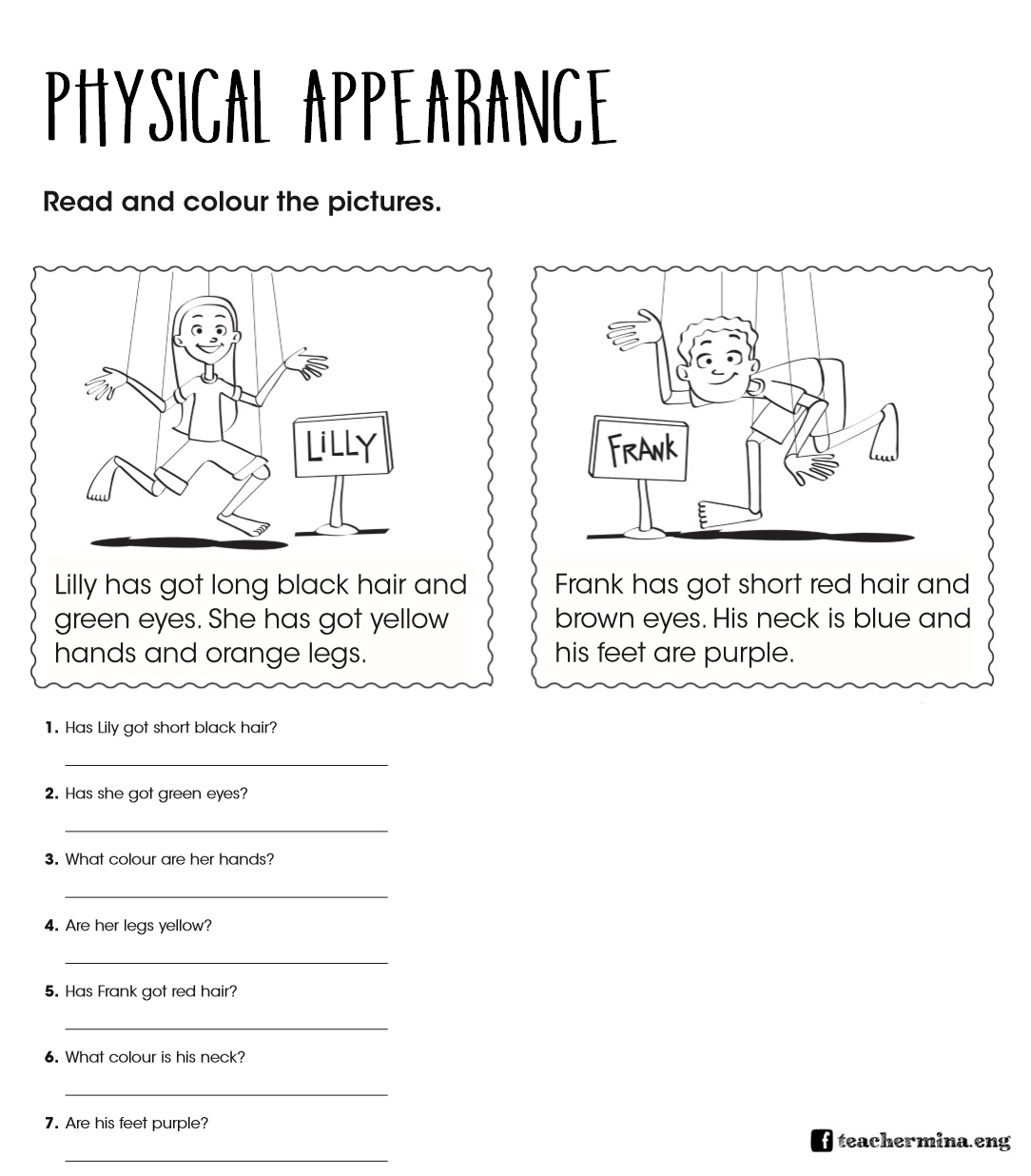Teachermina: [activity] physical appearance