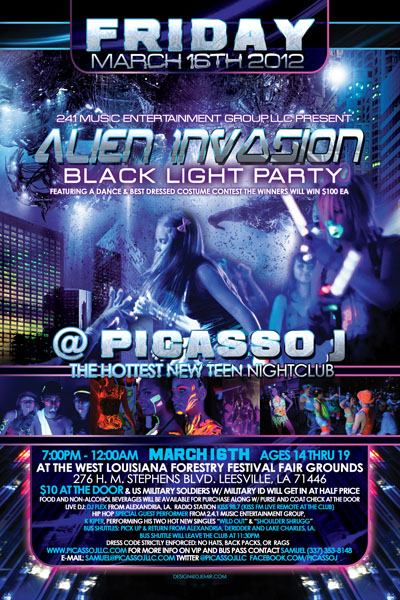 DJ Emir Santana Mixtapes & Designs: Alien Invasion Black Light Teen ...