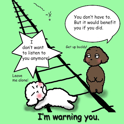 マンガで英会話: No 103 I'm warning you. 忠告してるんだ。