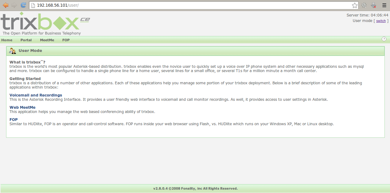 Tutorial Server VOIP Trixbox: Mengenal Web Administrasi