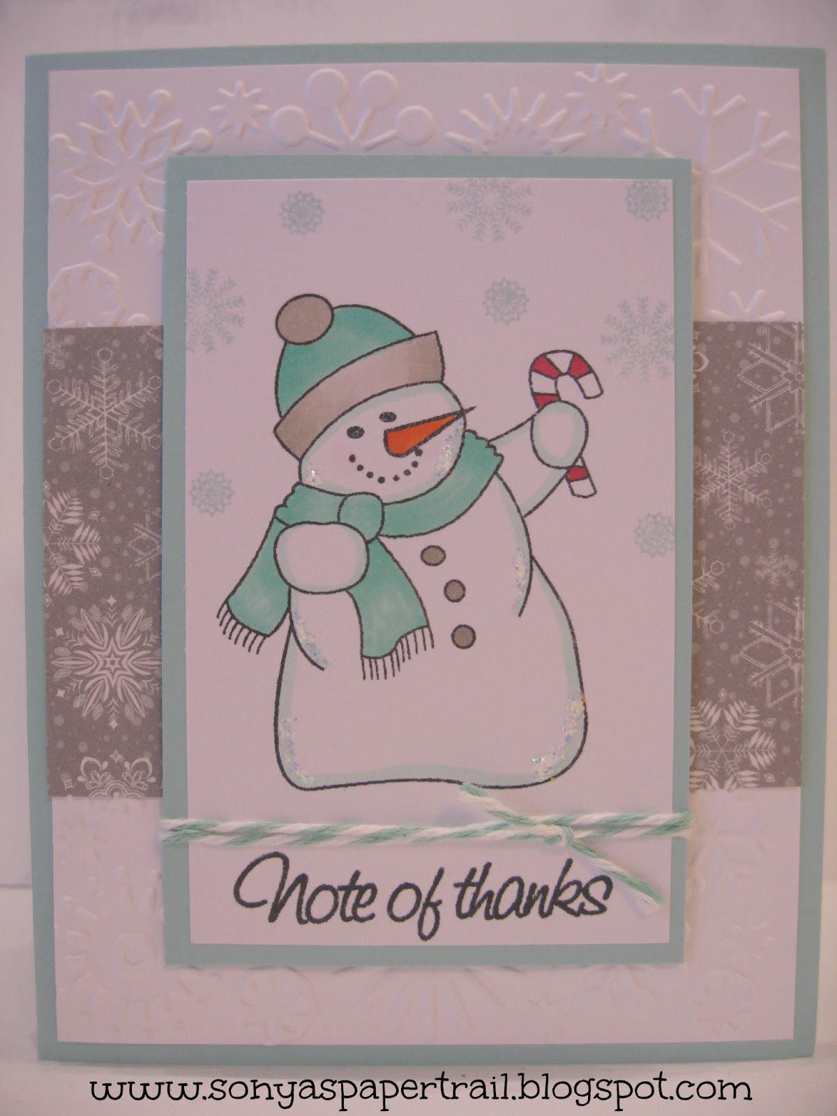 She's a Sassy Lady: Snowman Note of Thanks