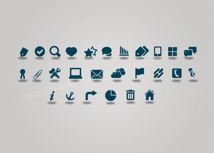 Photoshop Tutorials: Dark blue Icons with Shadow Available For Free ...