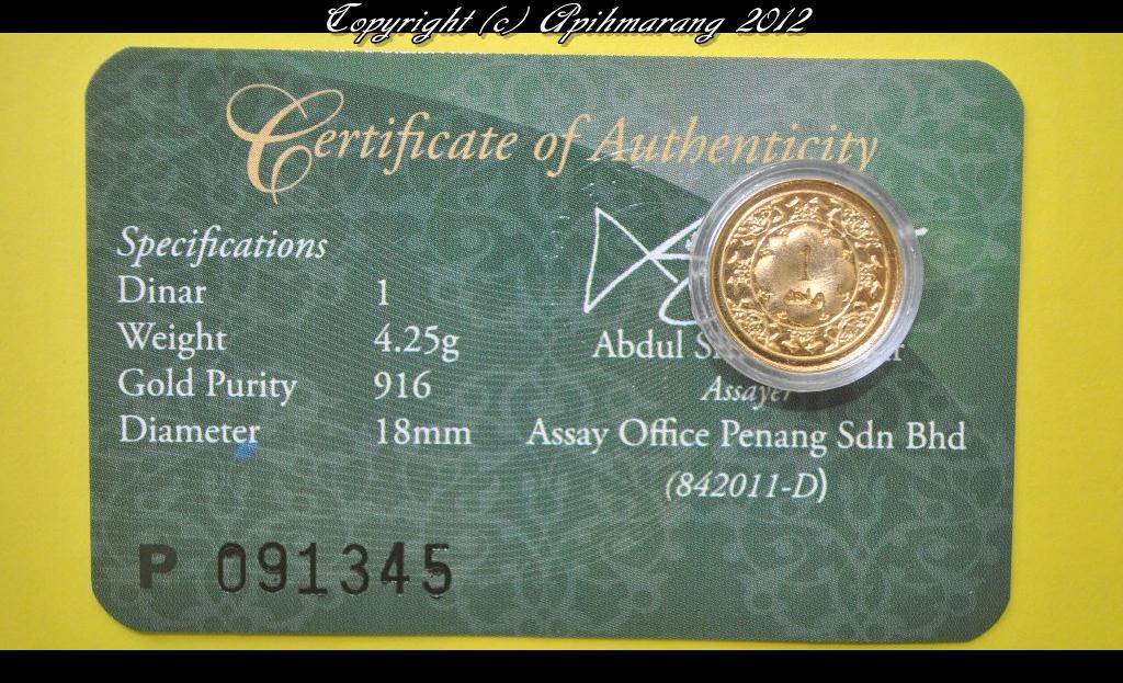 Apihmarang Shop Online (ASO): 1 Dinar EMAS 916 Public Gold (PG) Untuk ...