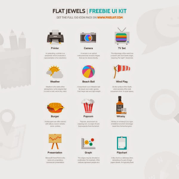 Diseño Freebie: Diseño Set de iconos flotantes
