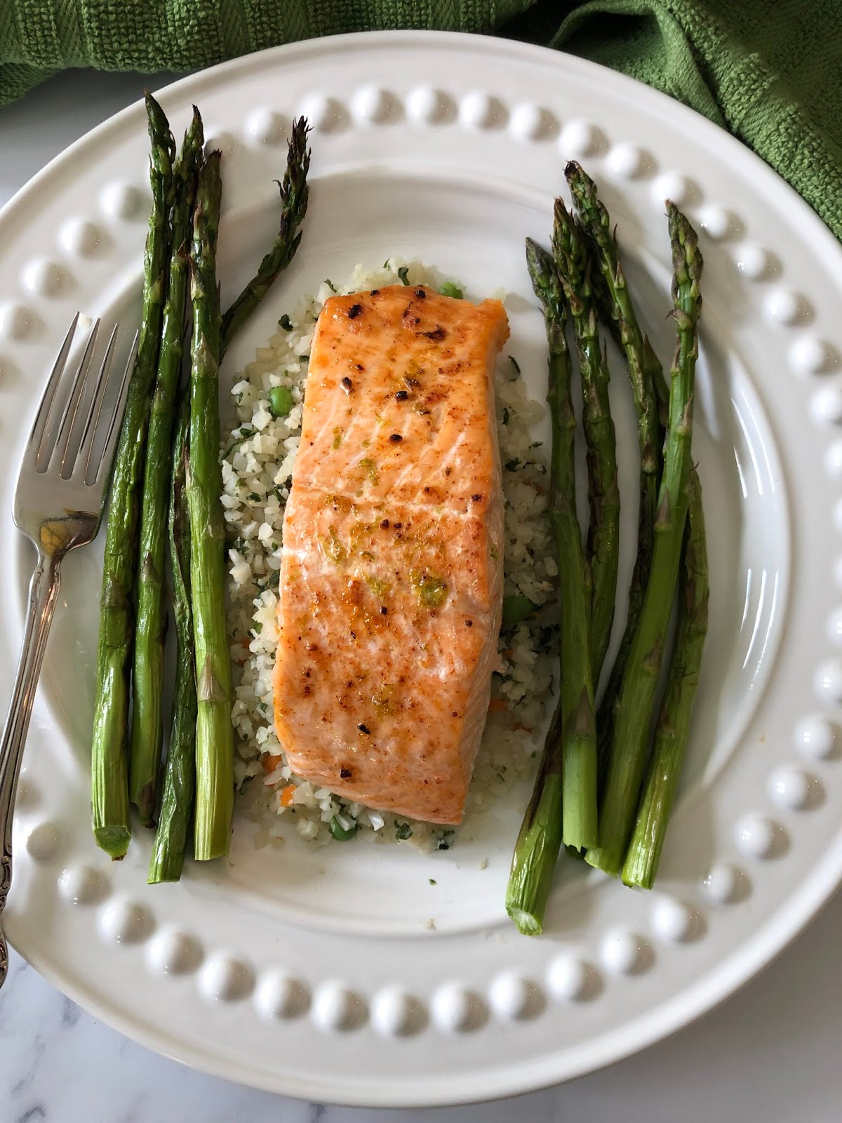 Broiled Salmon with Asparagus and Lime-Butter Sauce from Publix Aprons