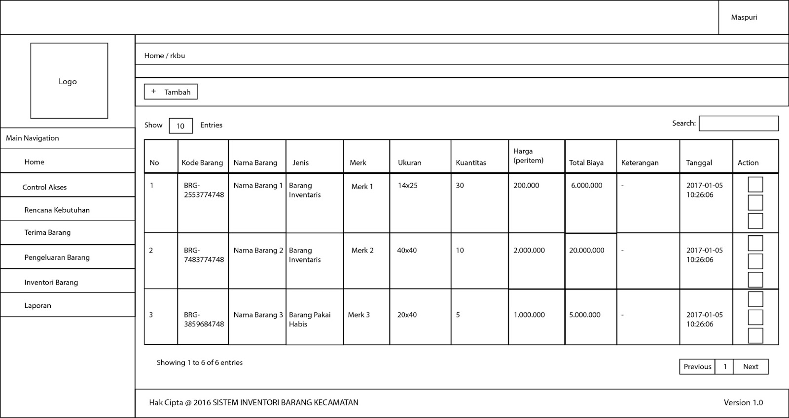Contoh Prototype Program Sistem Inventori Barang
