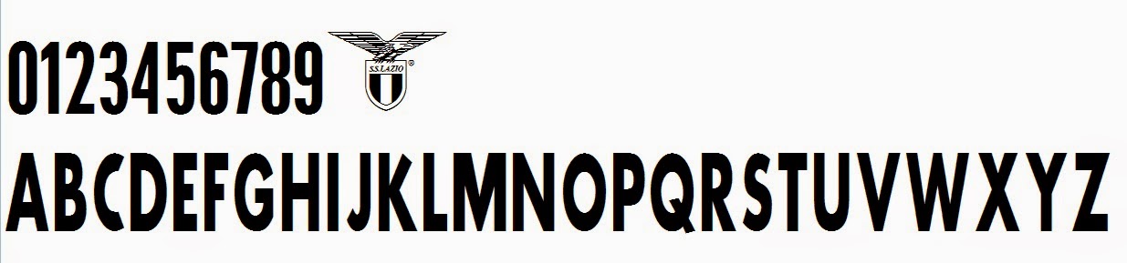 Font Number Football: Font S.S Lazio Roma 2014/2015 (Font Macron)