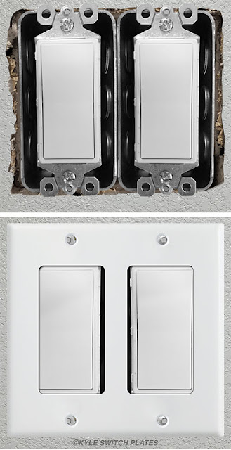 Kyle Switch Plates: Covers for Side-by-Side Electrical Wall Boxes