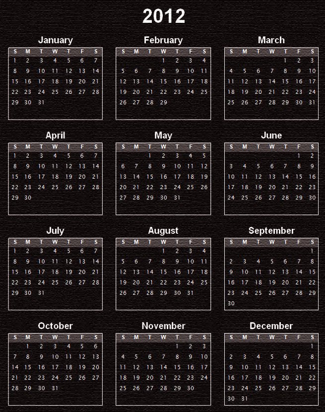 Printable Calendar 2012 free - Awesome Wallpaper