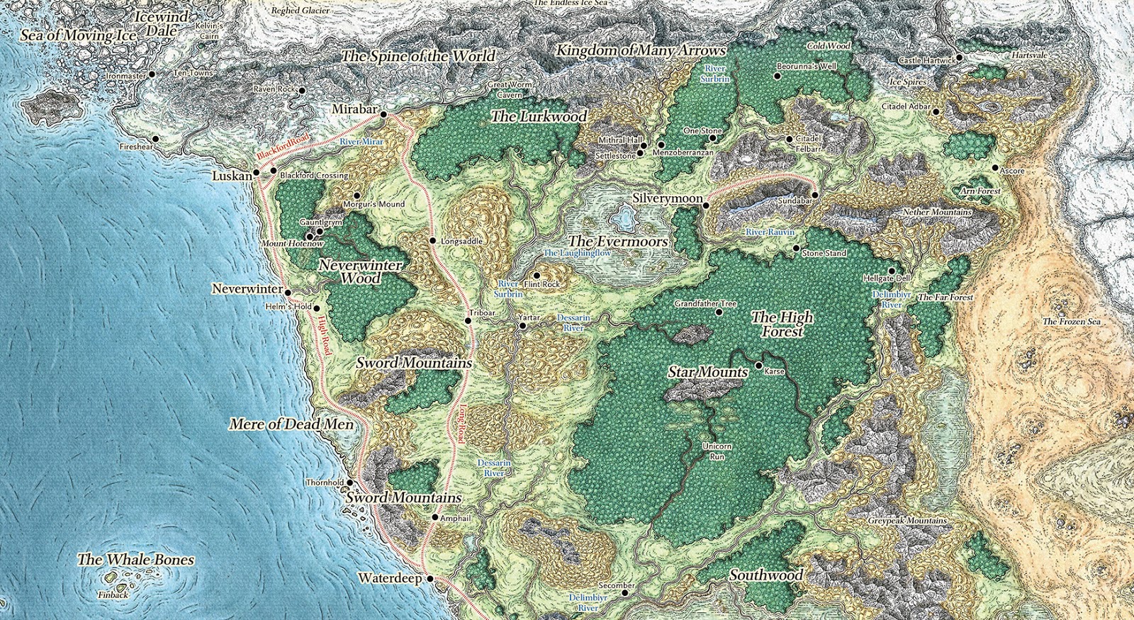 New to the game. Current map of Faerun and campaign beginnings. : r ...