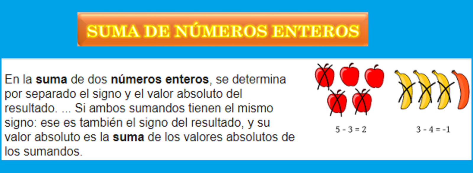 BLOGG MATEMATICO: UNIDAD 2- SUMA DE NÚMEROS ENTEROS