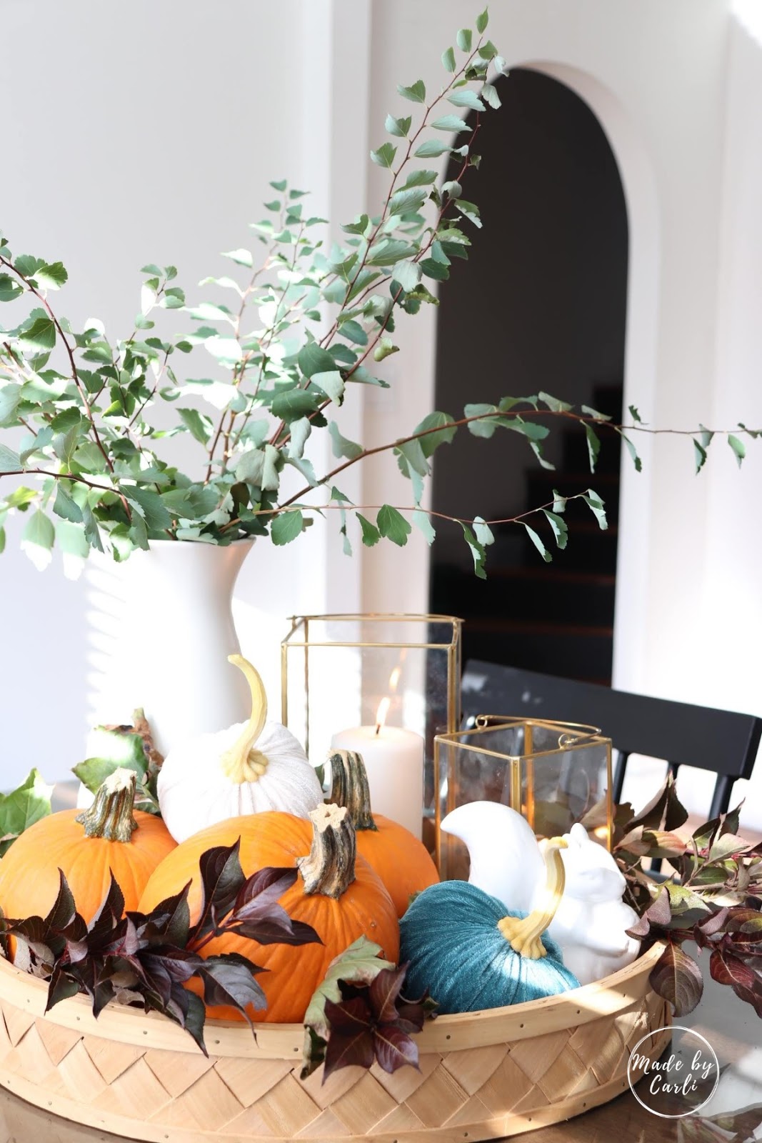 Easing into Fall With Natural Decor and Velvet Pumpkins - Made by Carli
