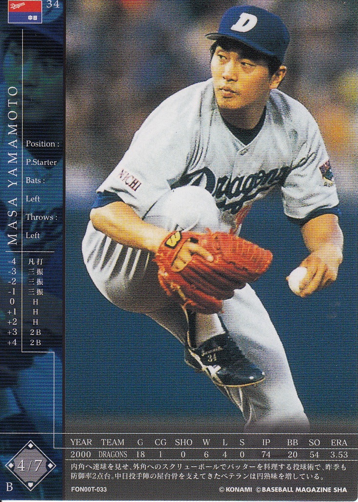 Japanese Baseball Cards: Masahiro Yamamoto