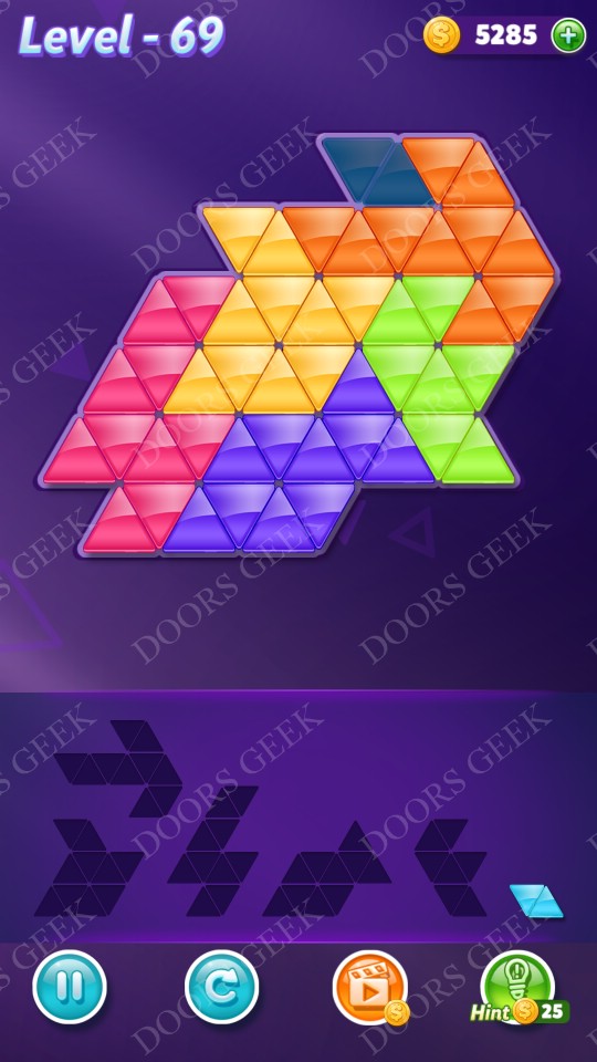 Block! Triangle Puzzle Intermediate Level 69 Solution ~ Doors Geek