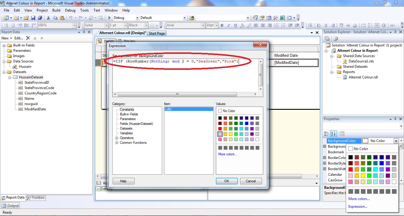MSBI Question And Answer By Hussain: Alternating Table Row Color In ...