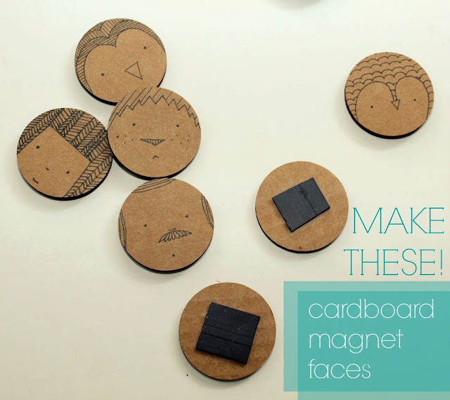 hoping for rocketships: cardboard magnets.