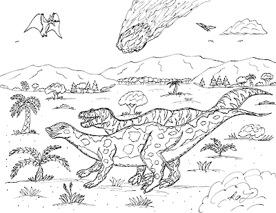 Robin's Great Coloring Pages: Edmontosaurus & Pteranodon