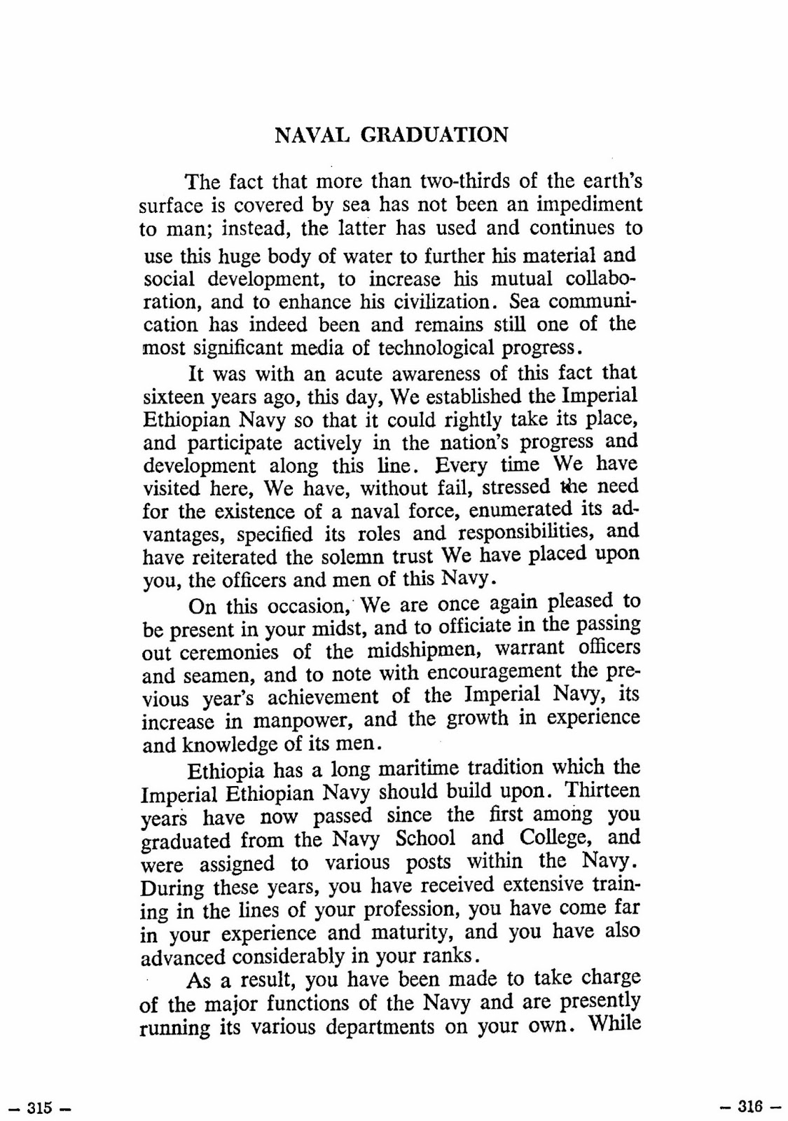 Speech of the Day - Chronological Speeches of His Imperial Majesty ...