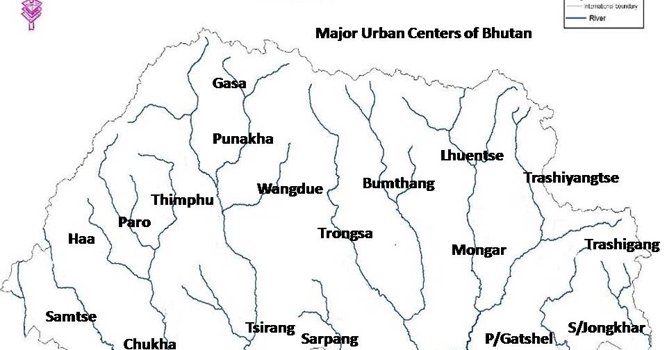 Karma Wangda (Tokorongpa): OUTLINE MAP OF BHUTAN SHOWING 20 DZONGKHAGS