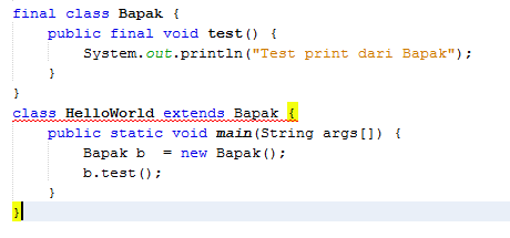 Tutorial Menggunakan keyword final pada Java | "Siapapun Bisa Jadi Apapun"