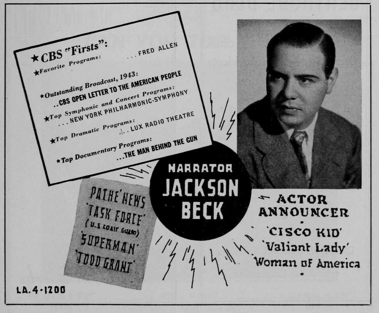 Old Radio: July 23, 1912 Jackson Beck was born