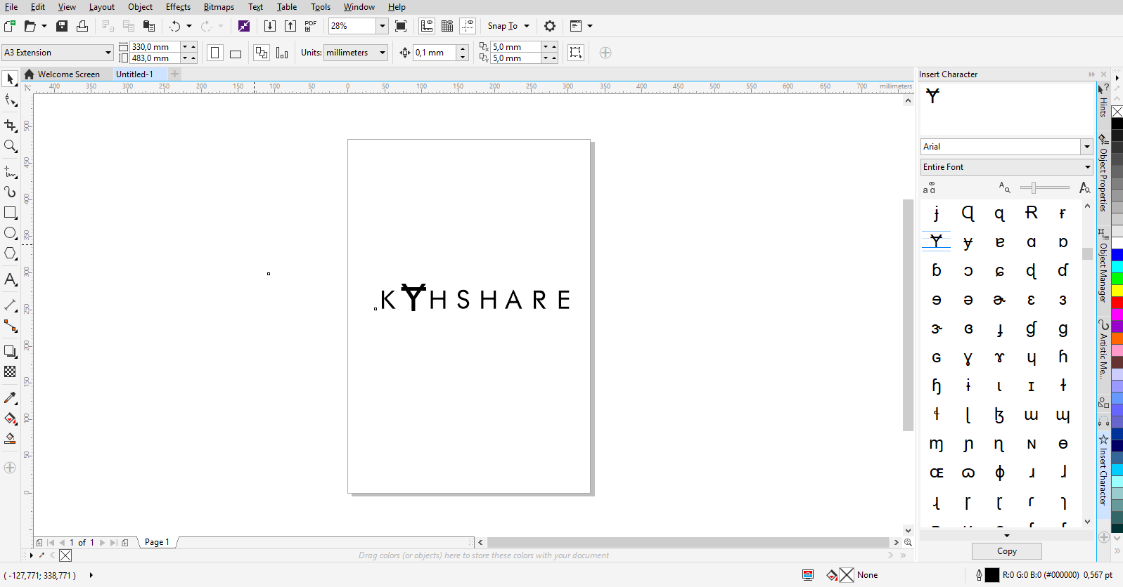 Cara Memunculkan Symbol Character di Coreldraw - SHARE INFO