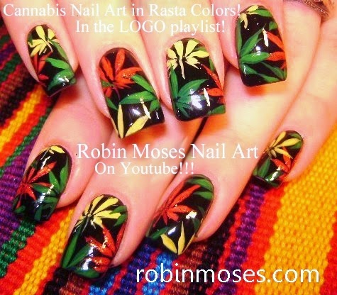 Nail Art by Robin Moses: "pot leaf" "pot nails" "pot leaves" "marijuana ...