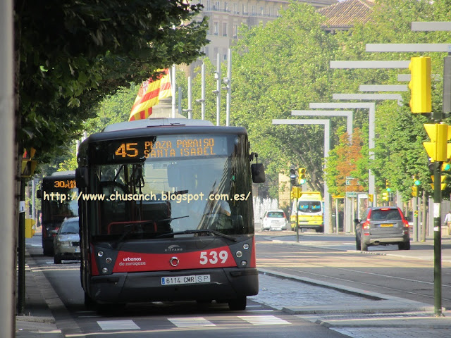 TRANSPORTE PÚBLICO EN ZARAGOZA: UN 45 EN UN AUTOBUS DE... URBANOS DE ...