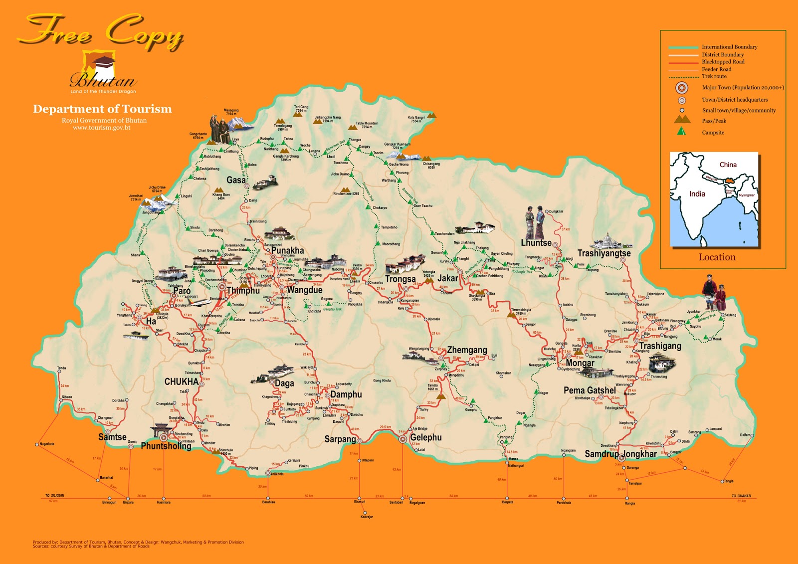 Bhutan - Heograpikal Maps ng Bhutan - MyDok Tech™