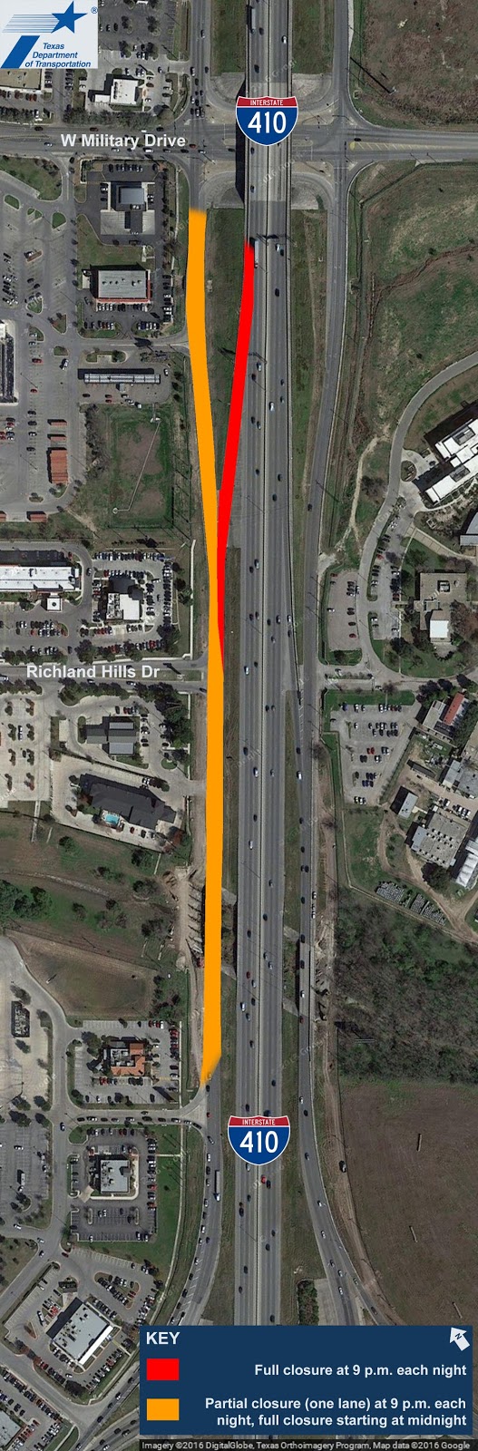 Go Ahead!: Overnight I-410 frontage road closures next week