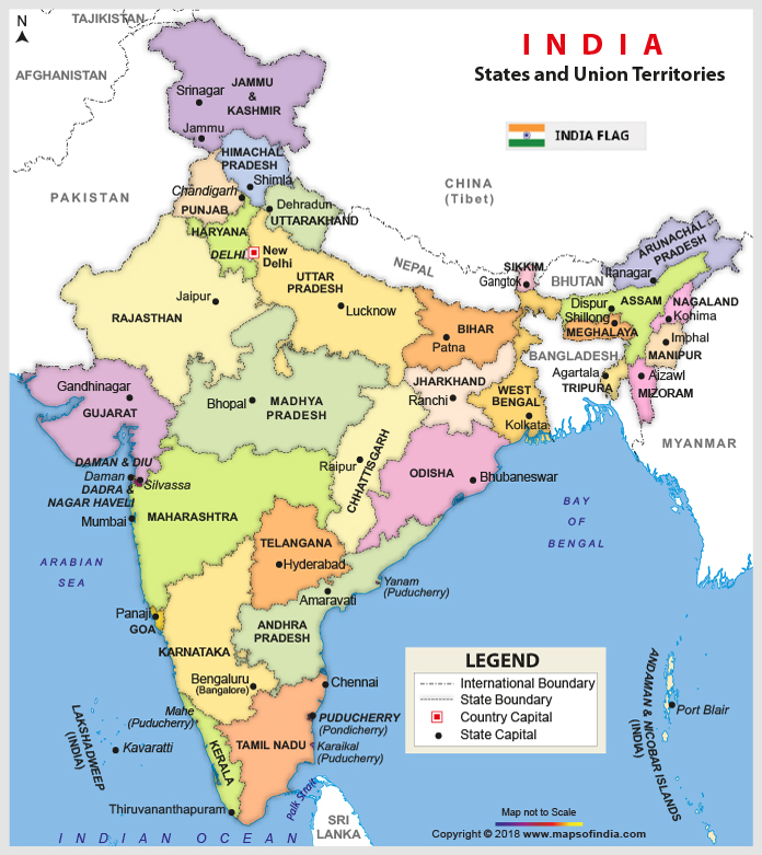 List of Indian States and their Capitals | student zone