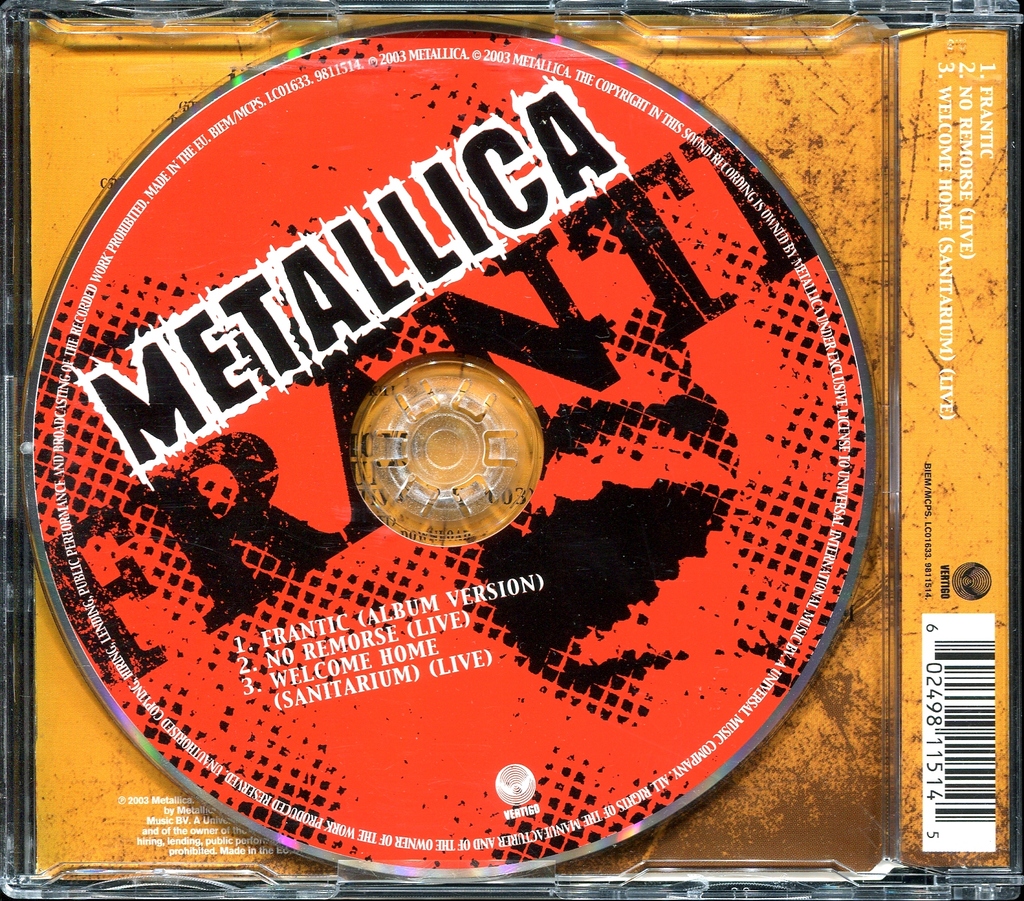 Chia sẻ nhạc Lossless & Lossy: Metallica - 2003 - Frantic (Singles CD ...