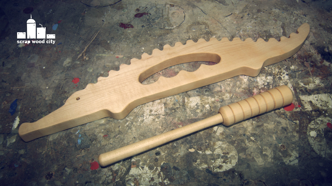 scrap wood city: How to make the crocodile, a percussion musical instrument