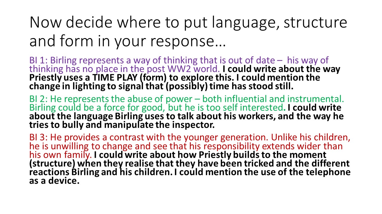 Mrs B's GCSE English Blog: How To Structure A Response to An Inspector ...