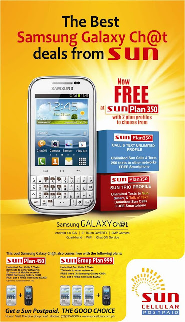 Sun Cellular Postpaid Samsung Galaxy Ch@t deals now Available Free at ...
