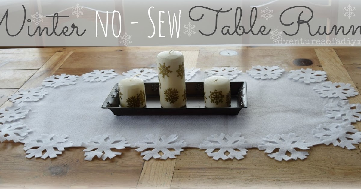 No-Sew Winter Table Runner - Adventures of a DIY Mom
