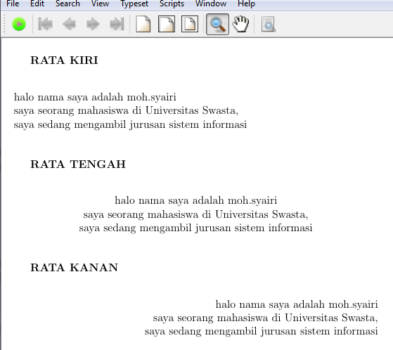 LAteX | Mengatur Alignment Teks (Rata kanan, Rata kiri, Rata tengah ...