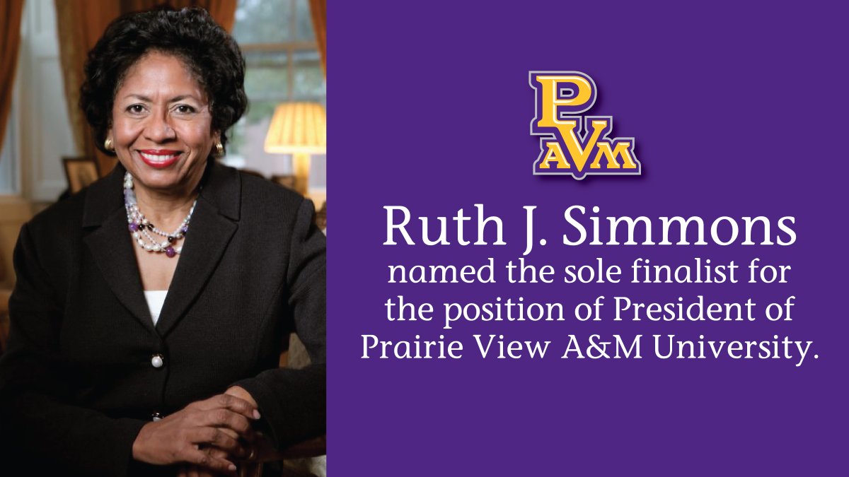 Prairie View Today™: Dr. Ruth Simmons is sole Finalist as PVAMU Prexy
