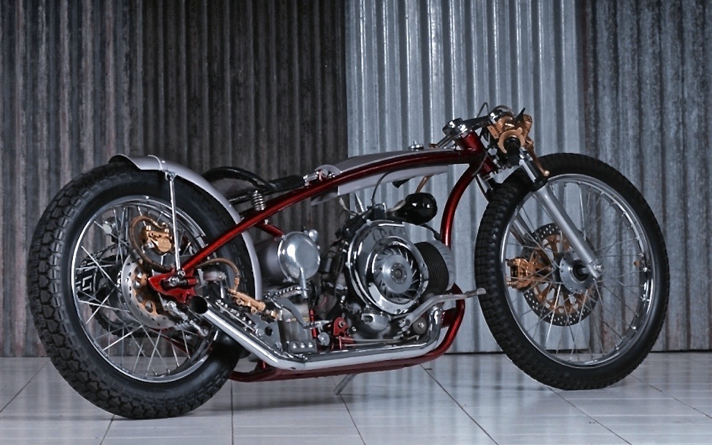 Hardtail Vespa Chopper - Inazuma café racer