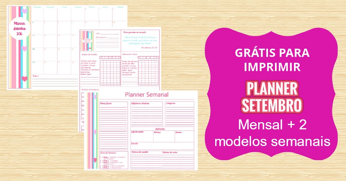 Planner de Setembro para imprimir - Mulheres com propósito
