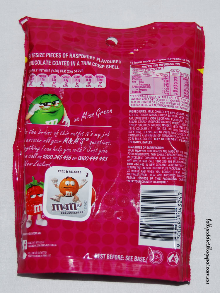 Lolly Addict - Australian Confectionery Reviews: Mars M&M's Raspberry