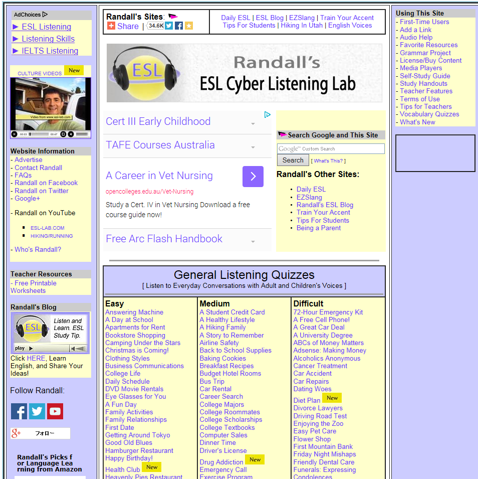 English Lab: Listening Listening Listening!!