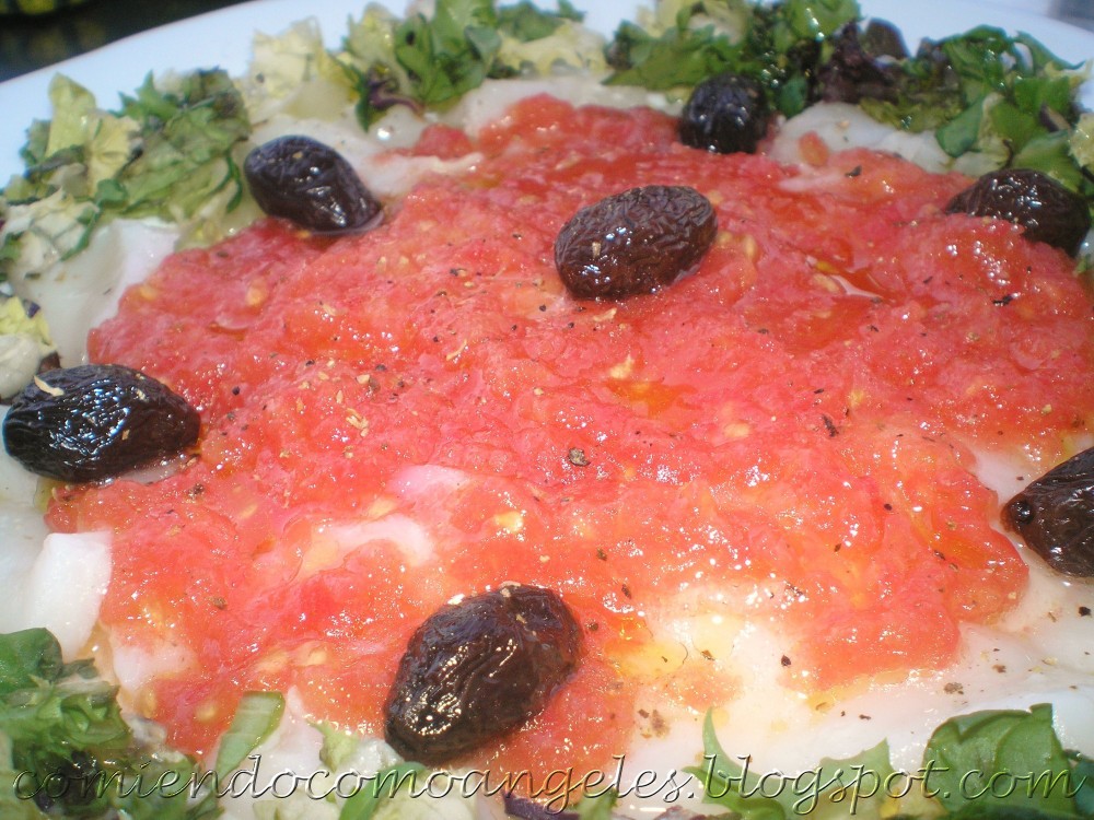 COMIENDO COMO ANGELES: Esqueixada de bacallà