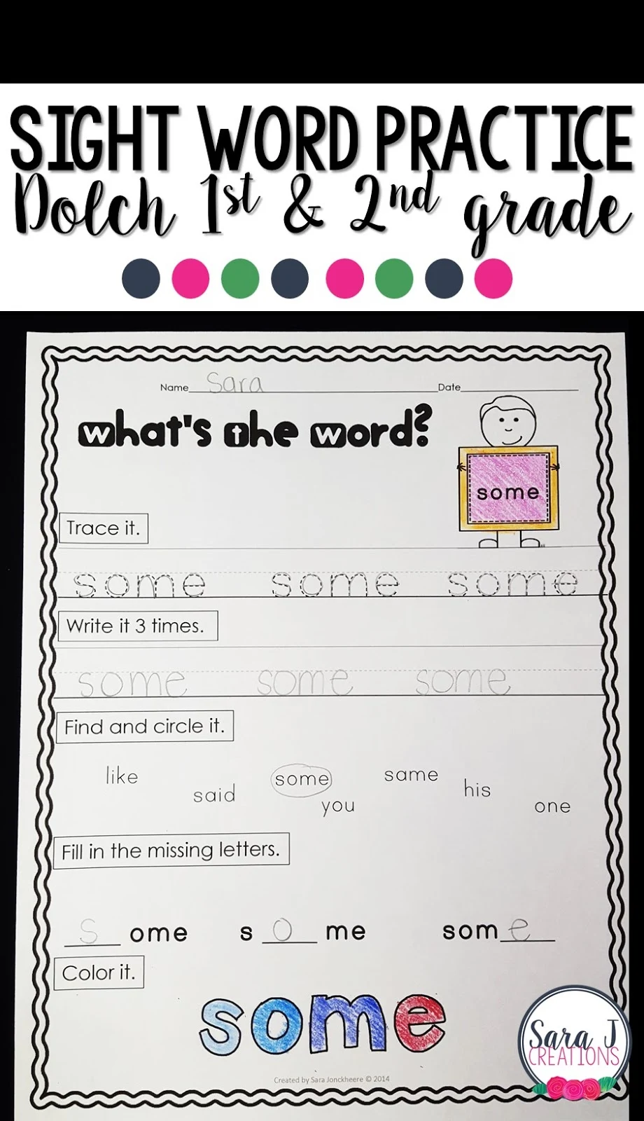 Sight Word Practice Made Easy | Sara J Creations