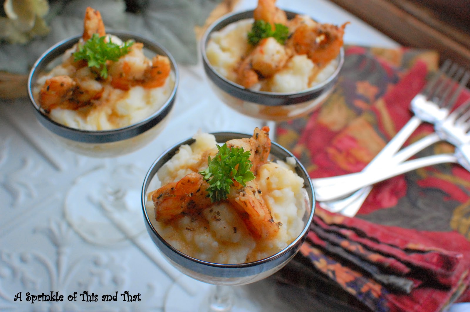 A Sprinkle of This and That: Voodoo Shrimp and Garlic Mashed Potatoes